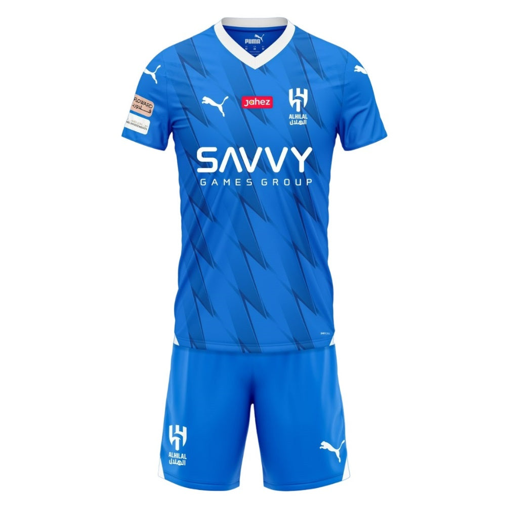 kids Al Hilal 2023/24 Home Kit Full Set Shirt & Shorts طقم نادي الهلال ...